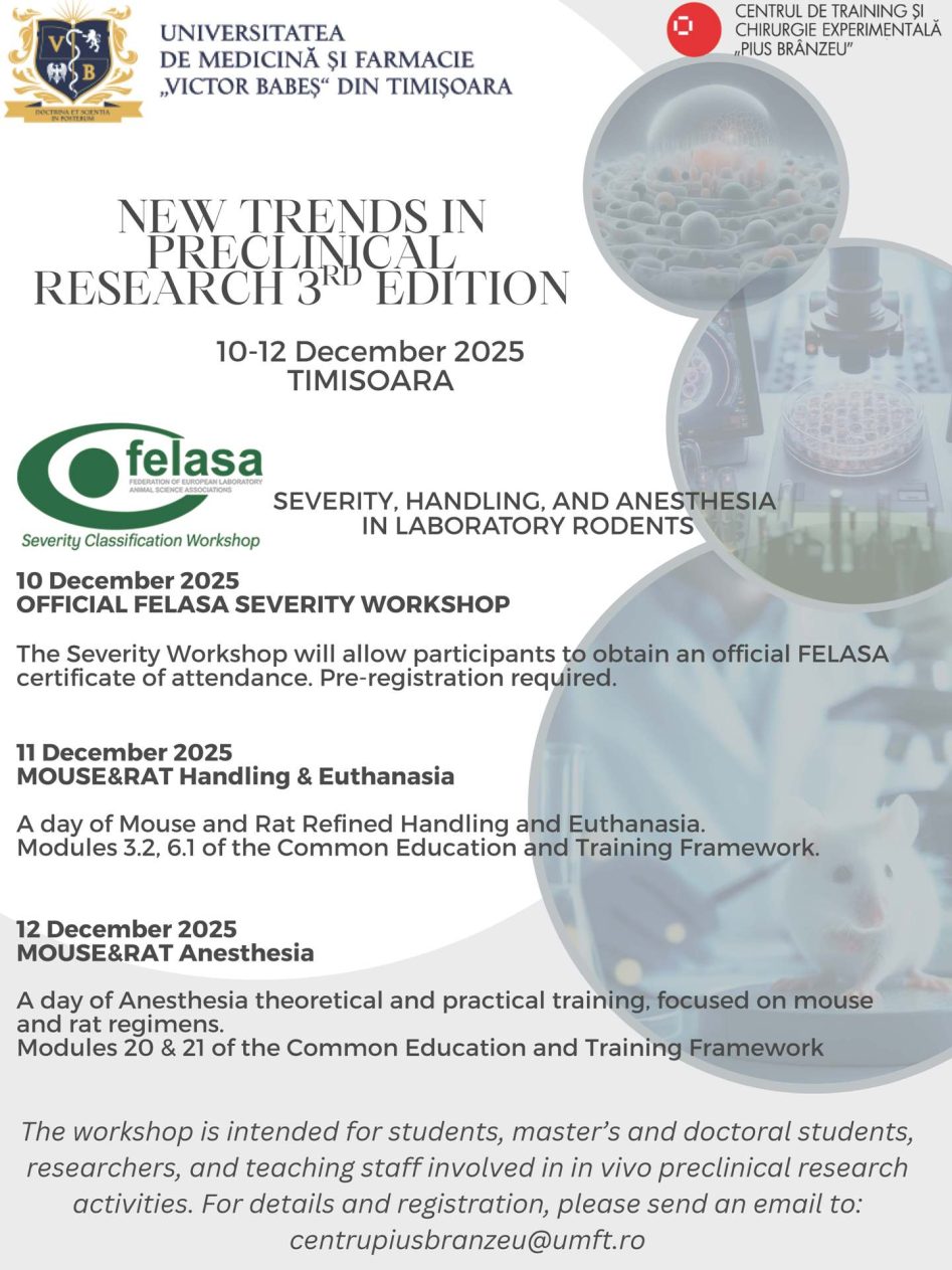 NEW TRENDS IN PRECLINICAL RESEARCH 3RD EDITION | SEVERITY, HANDLING ...